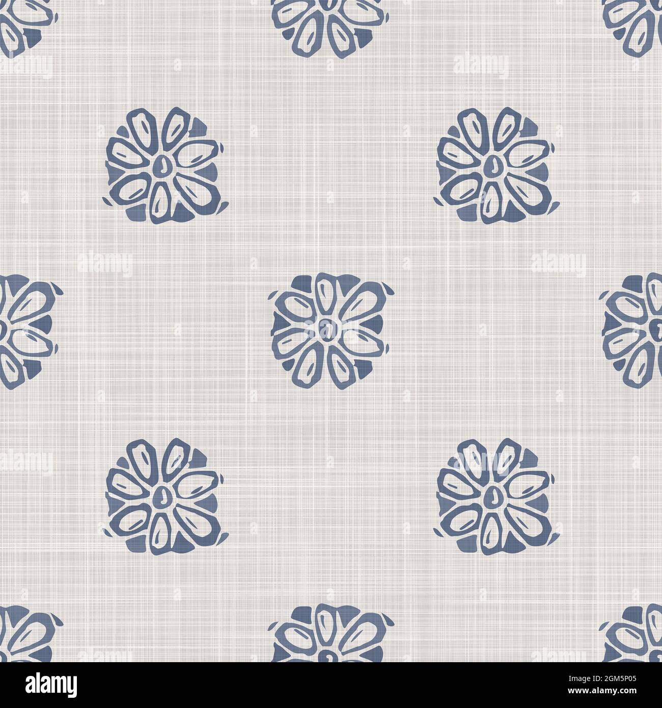 Seamless french farmhouse flower linen printed fabric background ...