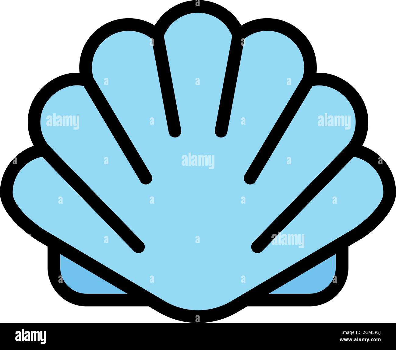 Seashell icon. Outline illustration of seashell vector icon color flat ...