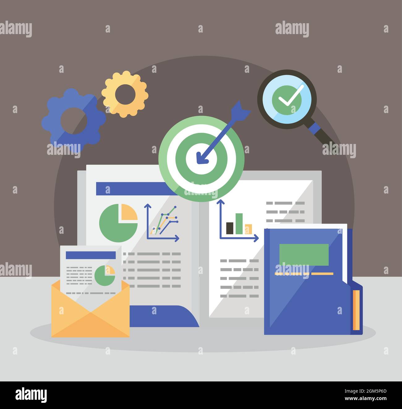 audit symbol group on brown background Stock Vector Image & Art - Alamy