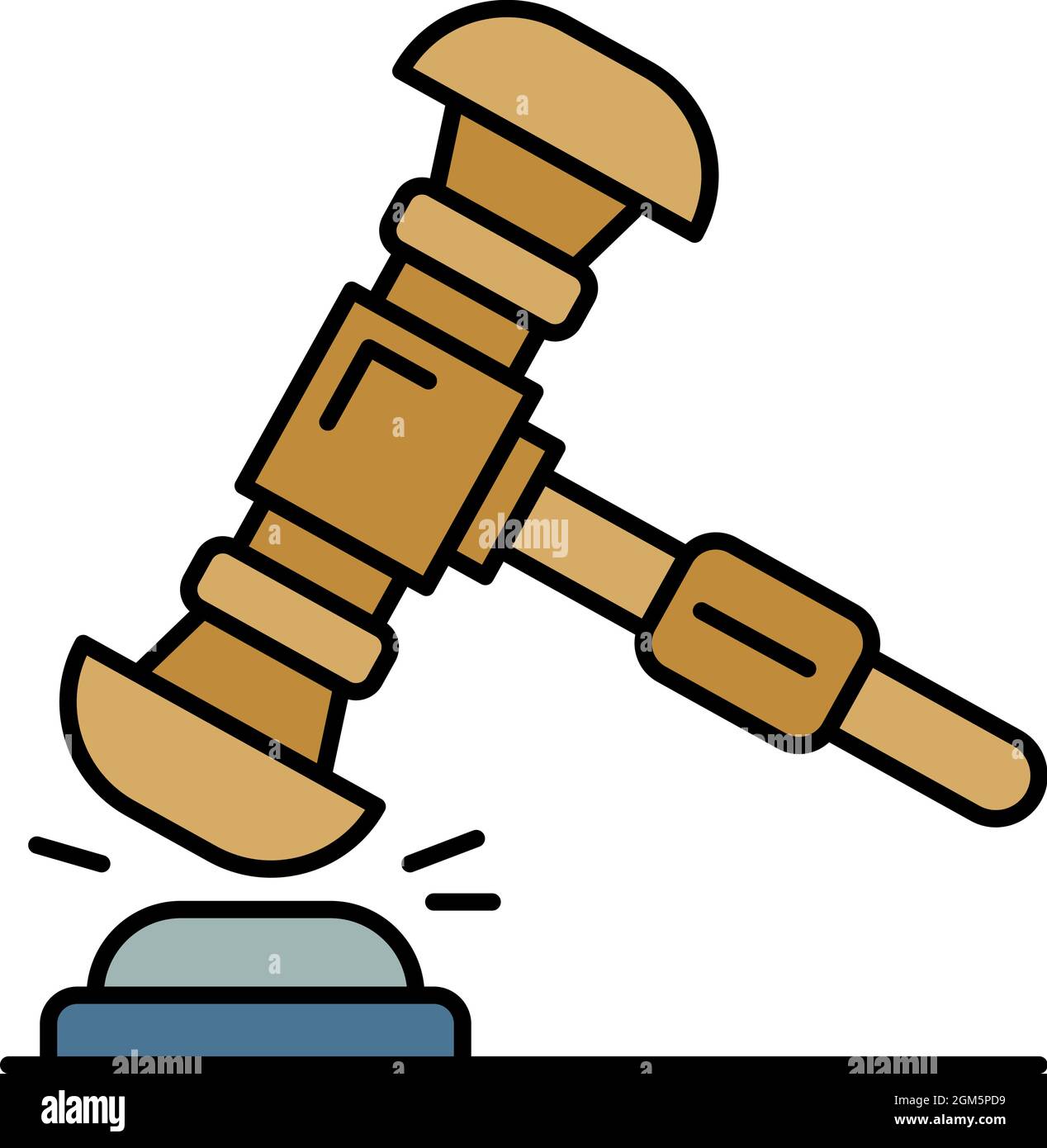 Judge gavel icon. Outline judge gavel vector icon color flat isolated ...