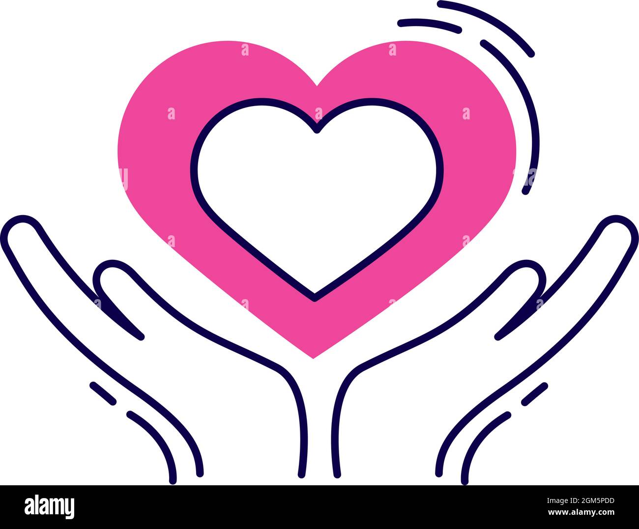 Heart over hands on Cut Out Stock Images & Pictures - Alamy
