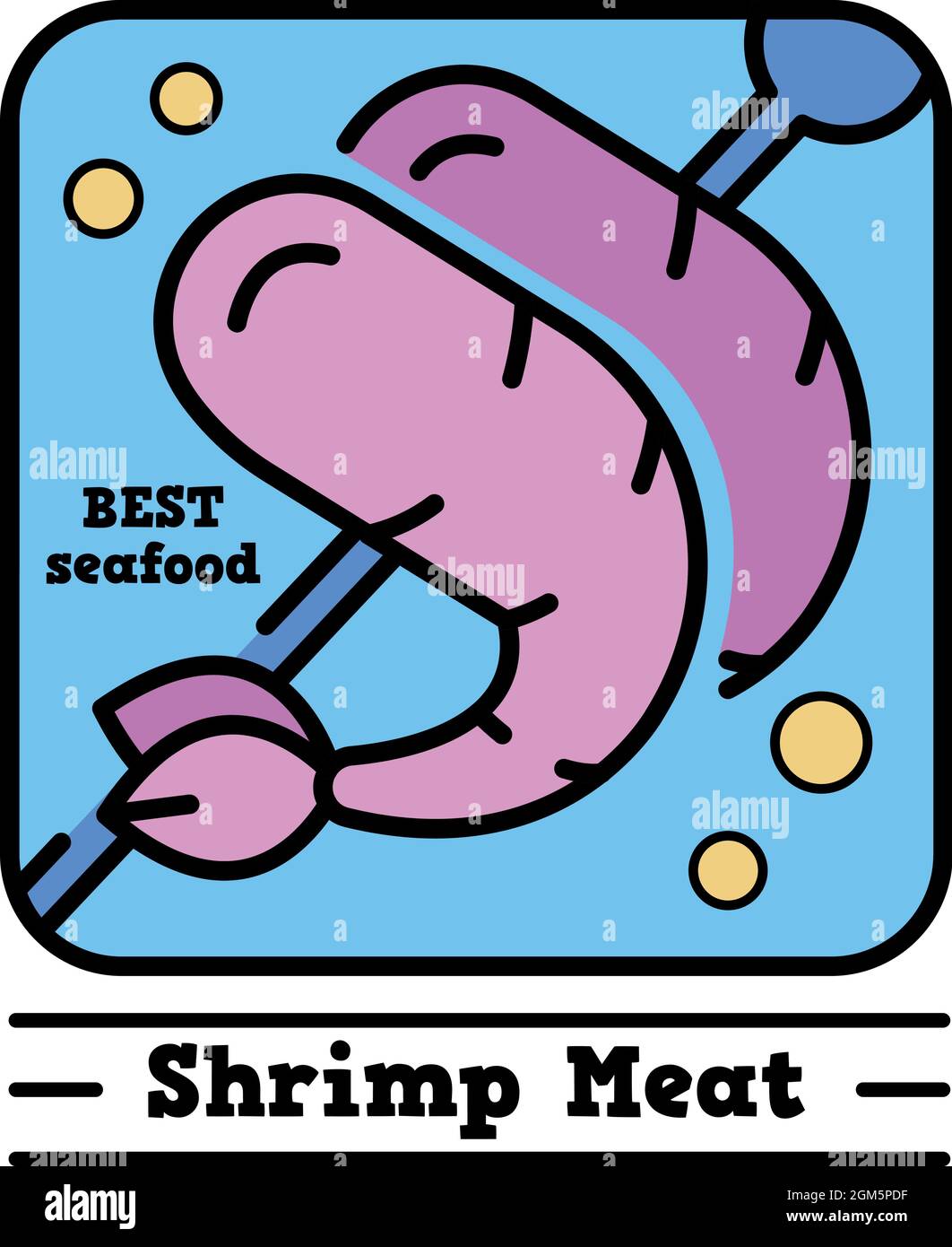 Shrimp meat logo. Outline shrimp meat vector logo color flat isolated ...