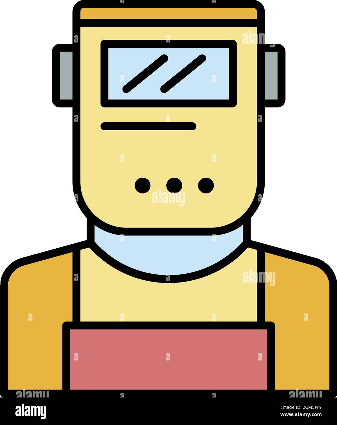 Welder man icon. Outline welder man vector icon color flat isolated on ...
