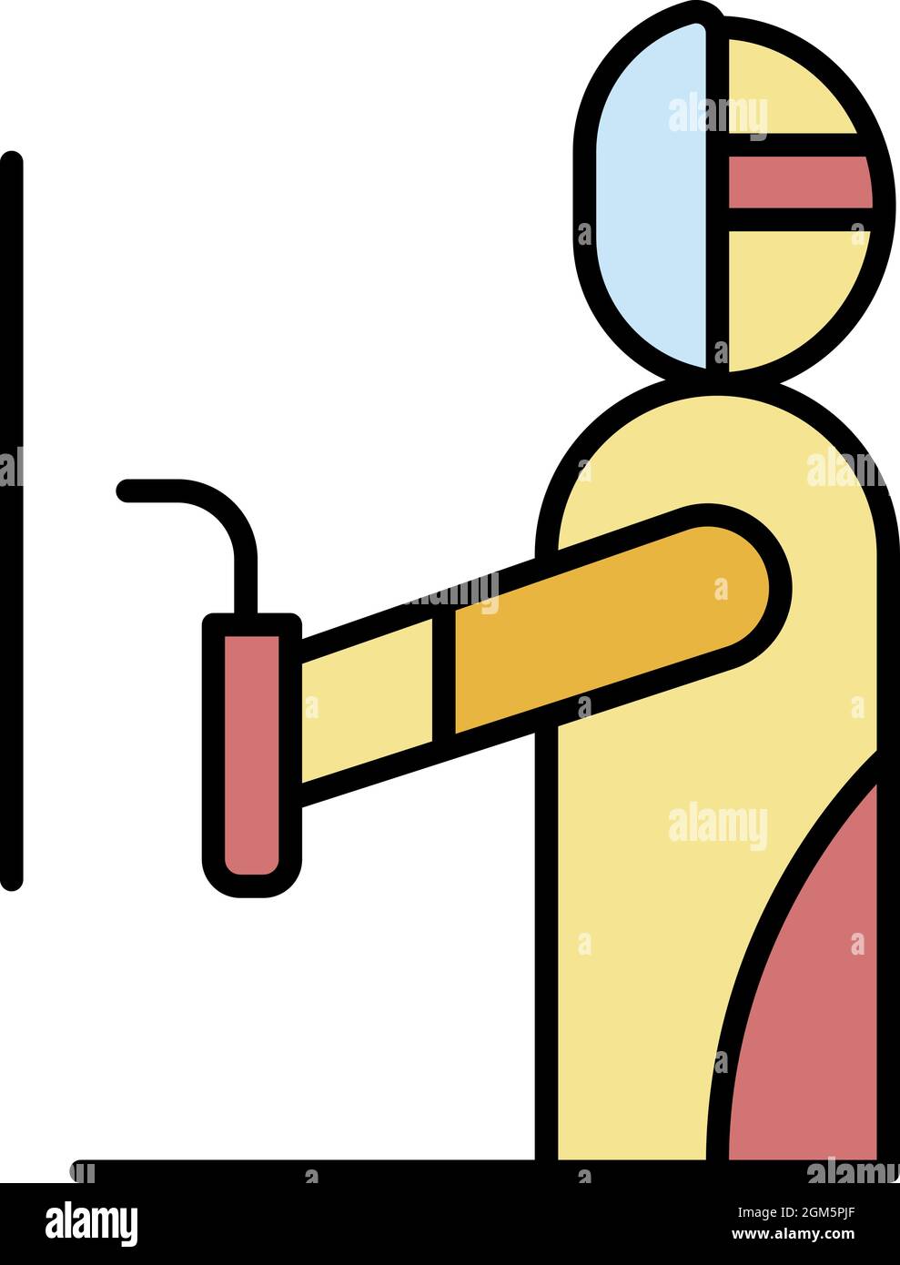 Welder man icon. Outline welder man vector icon color flat isolated on ...