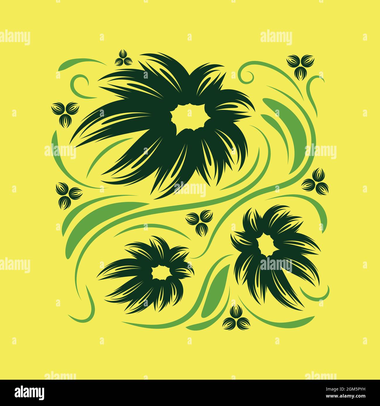 Folk floral flowers print Floral bouquet of fantasy folk flowers ...