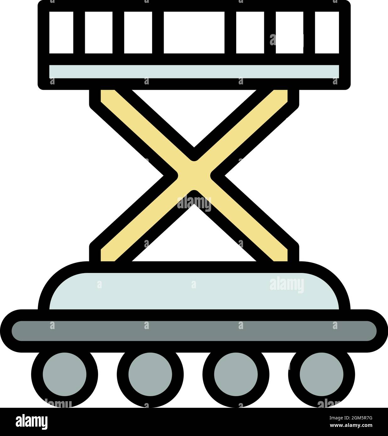 Lift platform icon. Outline lift platform vector icon color flat ...