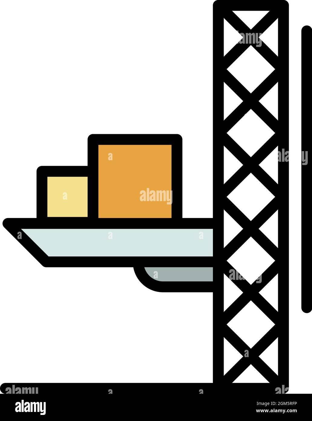 Lift crane platform icon. Outline illustration of lift crane platform ...
