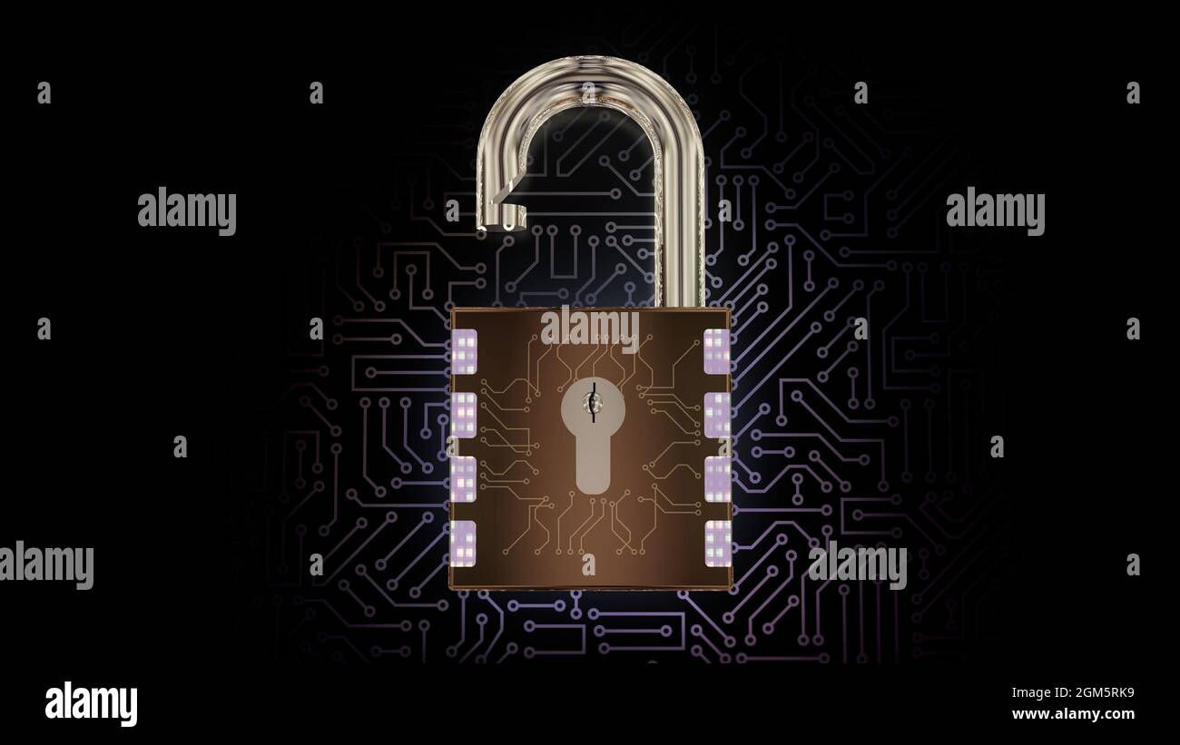 3D rendering of a combination lock. Cybersecurity of digital data ...