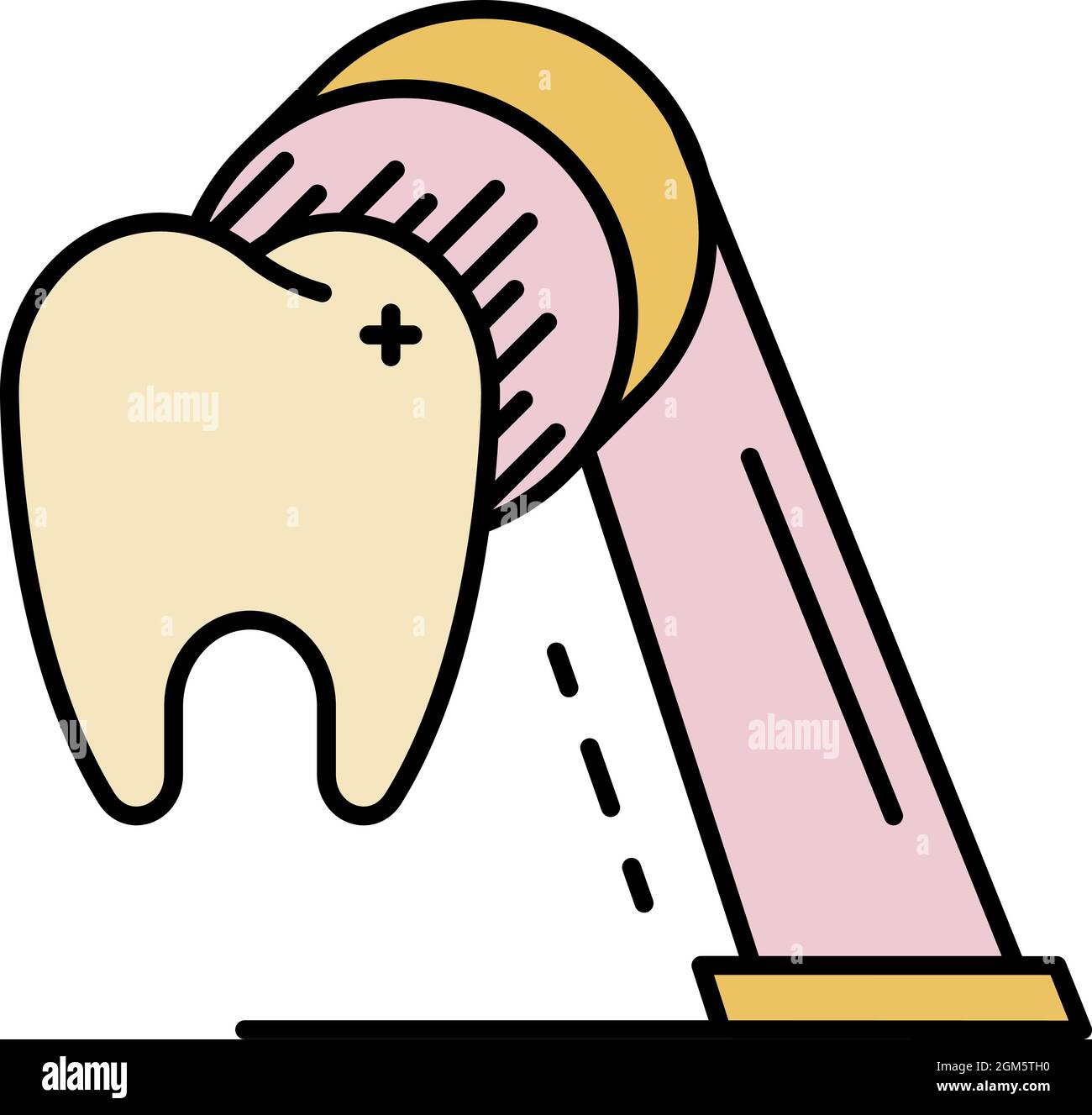 Clean tooth icon. Outline clean tooth vector icon color flat isolated ...
