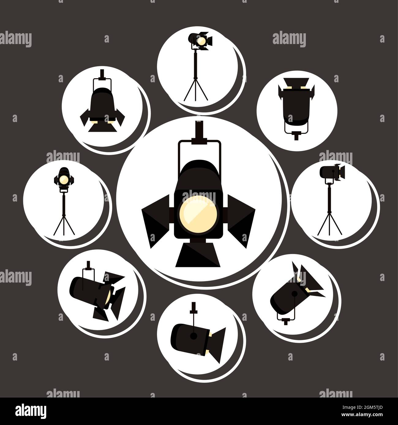 spotlights symbol group on gray background Stock Vector Image & Art - Alamy