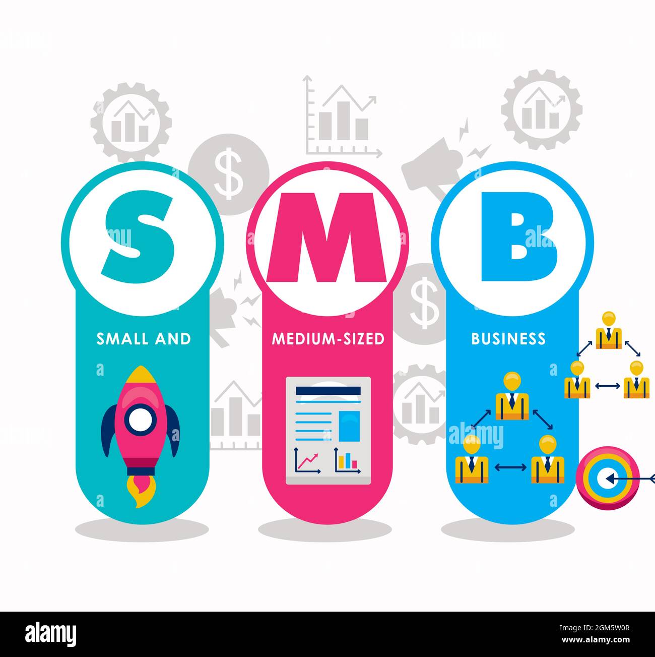 smb graphic with icons on white background Stock Vector Image & Art - Alamy