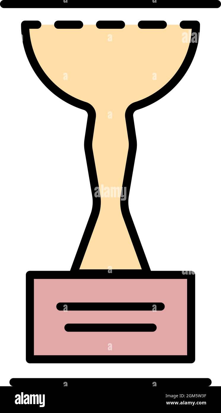 Bowling cup icon. Outline bowling cup vector icon color flat isolated ...