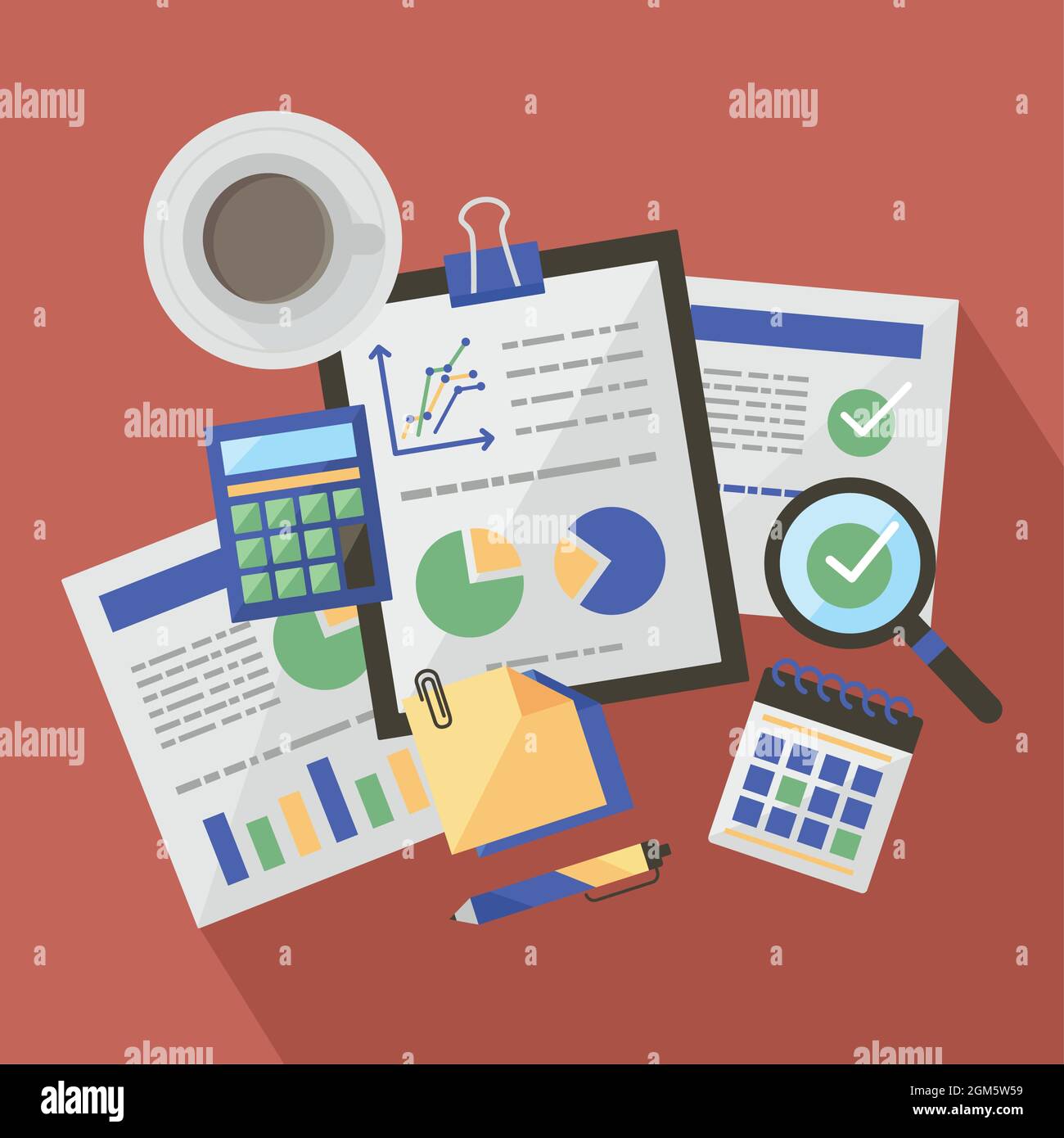 audit icon group on red background Stock Vector Image & Art - Alamy