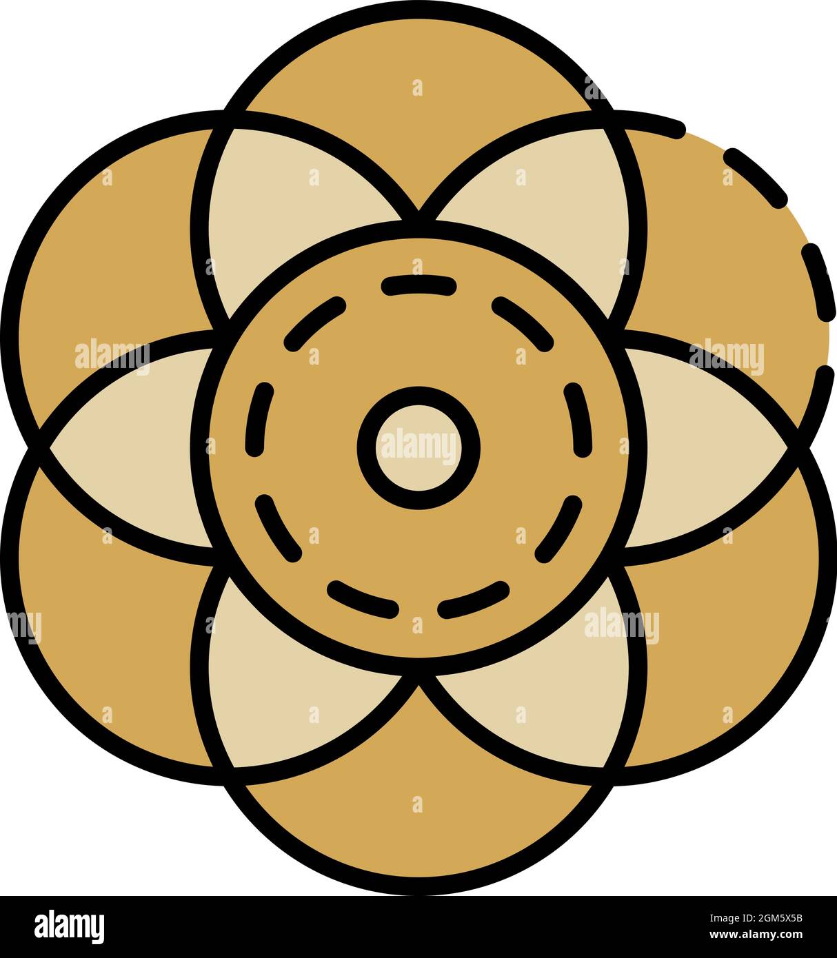 Abstract biscuit icon. Outline abstract biscuit vector icon color flat ...