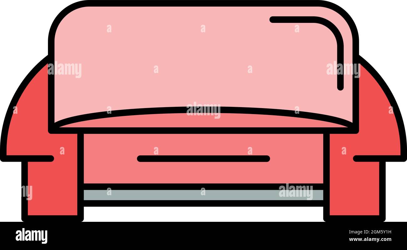 Modern sofa icon. Outline modern sofa vector icon color flat isolated ...