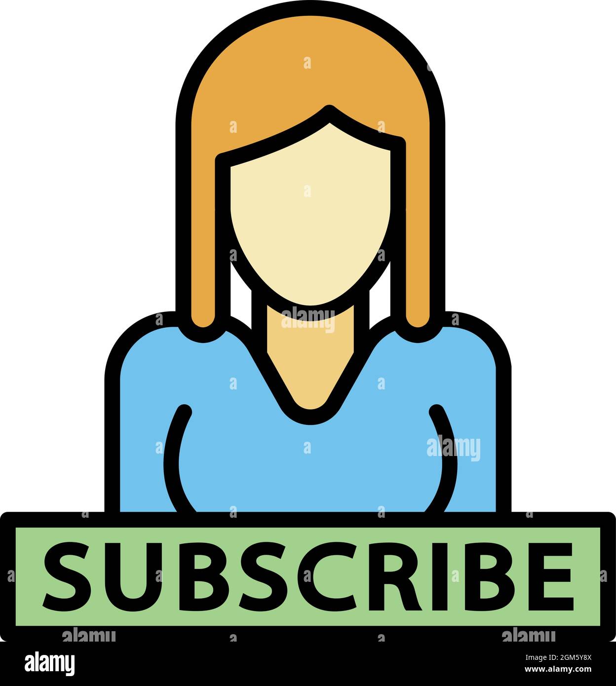 Subscribe people icon. Outline subscribe people vector icon color flat ...