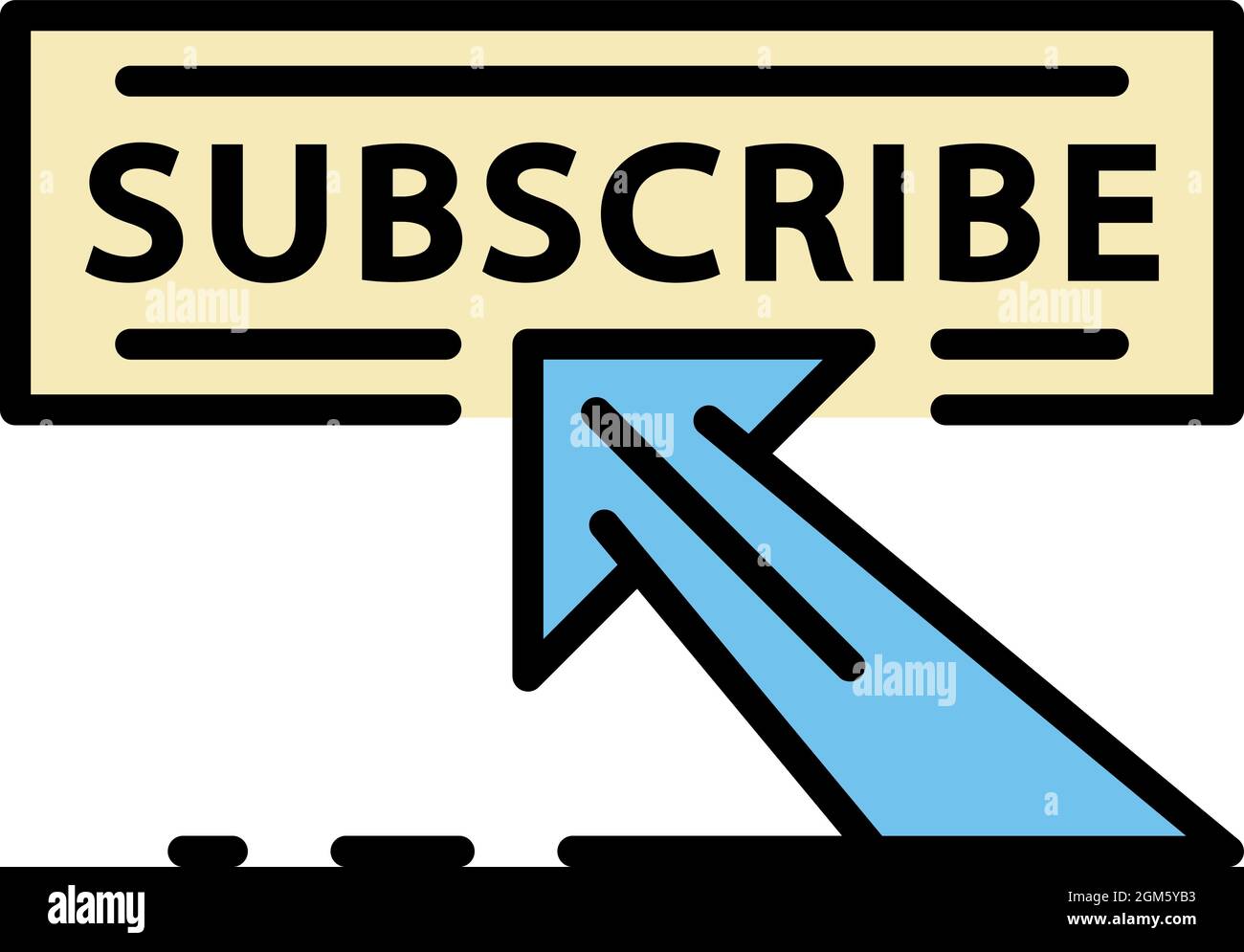 Subscribe panel icon. Outline subscribe panel vector icon color flat ...
