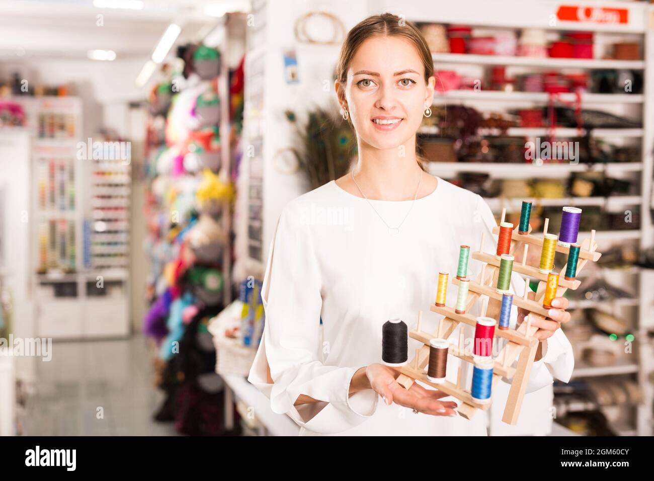Girl saleswoman hi-res stock photography and images - Alamy