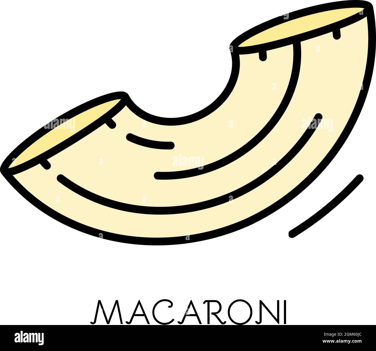Macaroni icon. Outline macaroni vector icon color flat isolated on ...