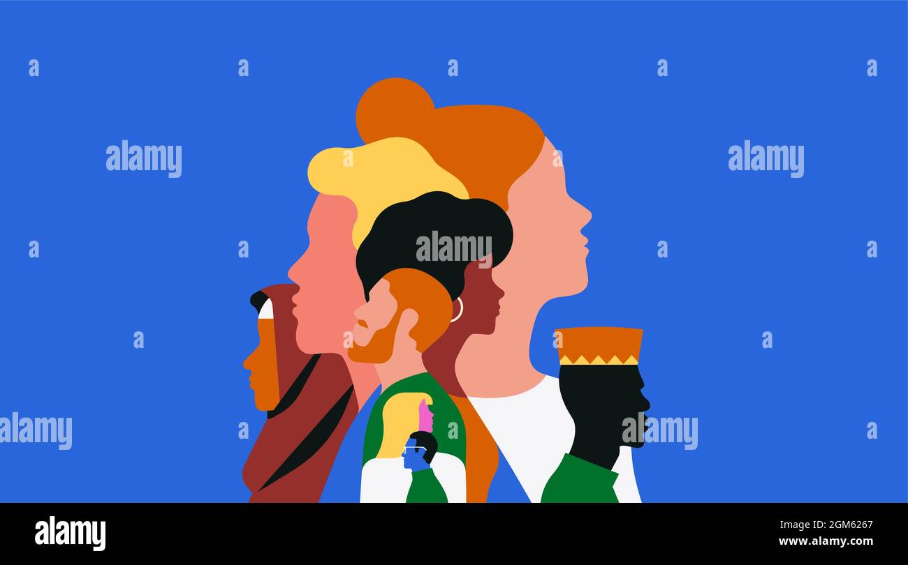 Diverse colorful people character faces on isolated background ...