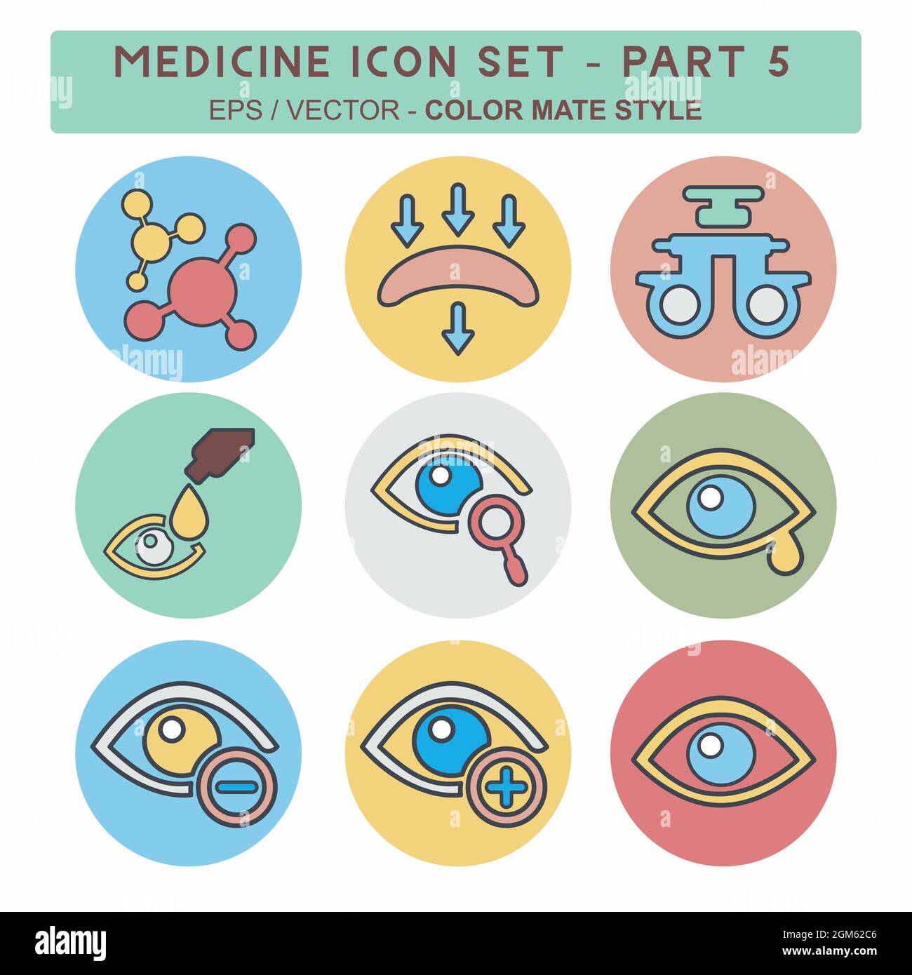 Set Icon Vector of Medicine Part 5 - Color Mate Style - Simple ...