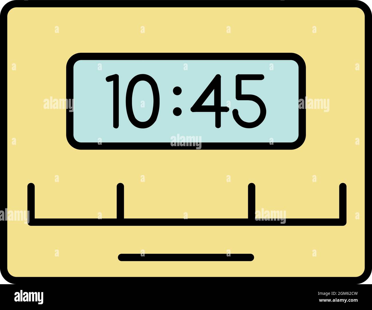 Reminder timer clock icon. Outline reminder timer clock vector icon ...
