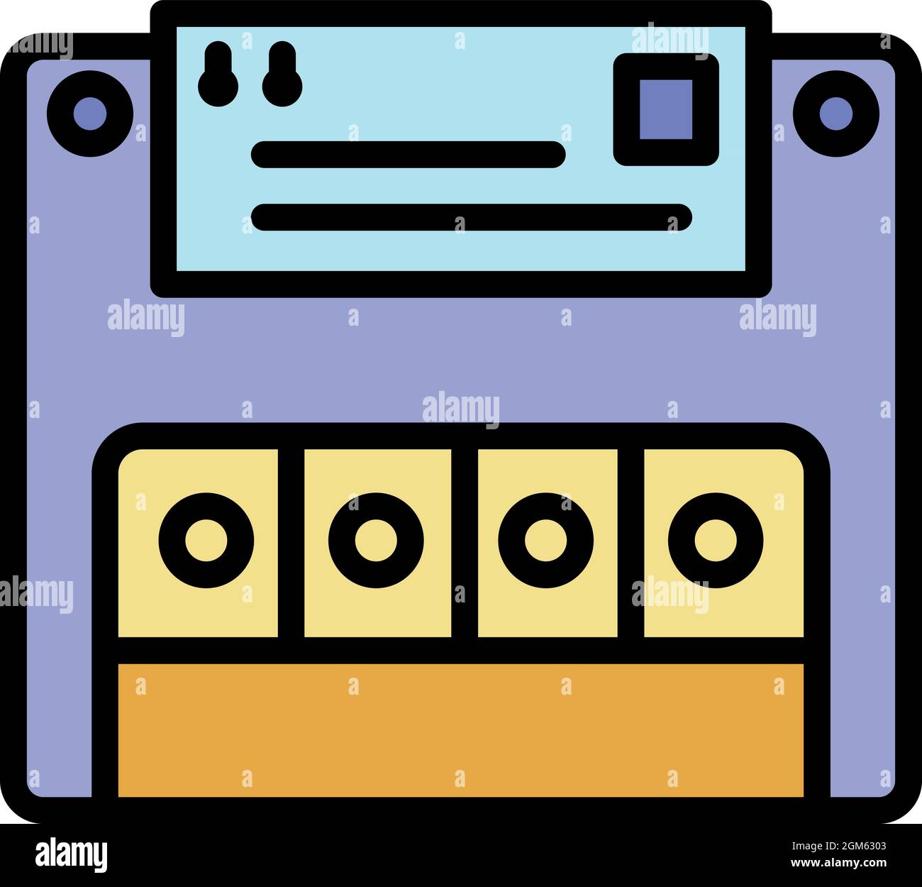 Electric commutator icon. Outline electric commutator vector icon color ...