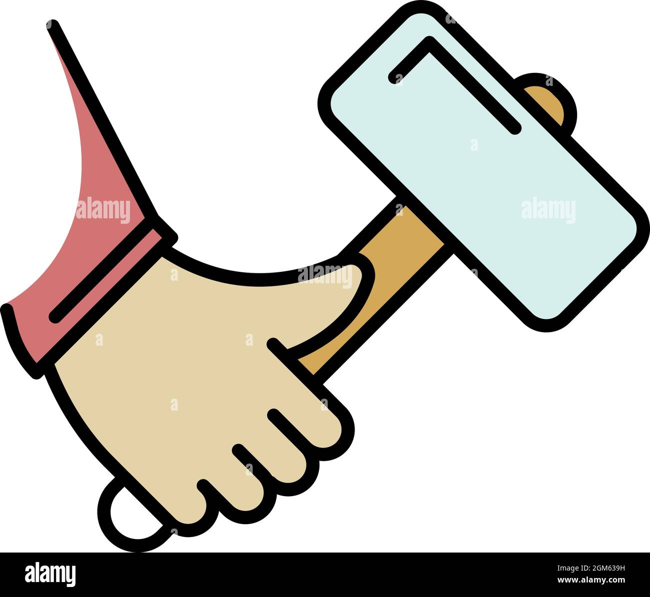 Blacksmith hammer icon. Outline blacksmith hammer vector icon color ...