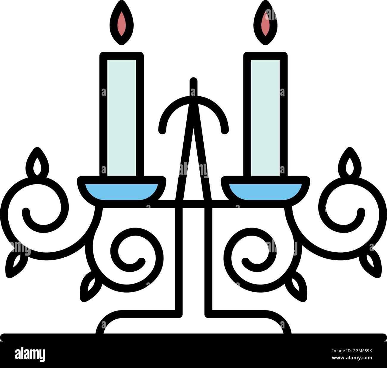 Anvil candle support icon. Outline anvil candle support vector icon ...