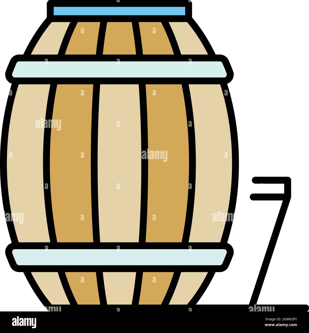 Blacksmith water barrel icon. Outline blacksmith water barrel vector ...