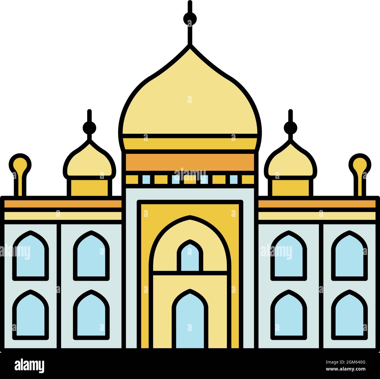 Muslim temple icon. Outline muslim temple vector icon color flat ...