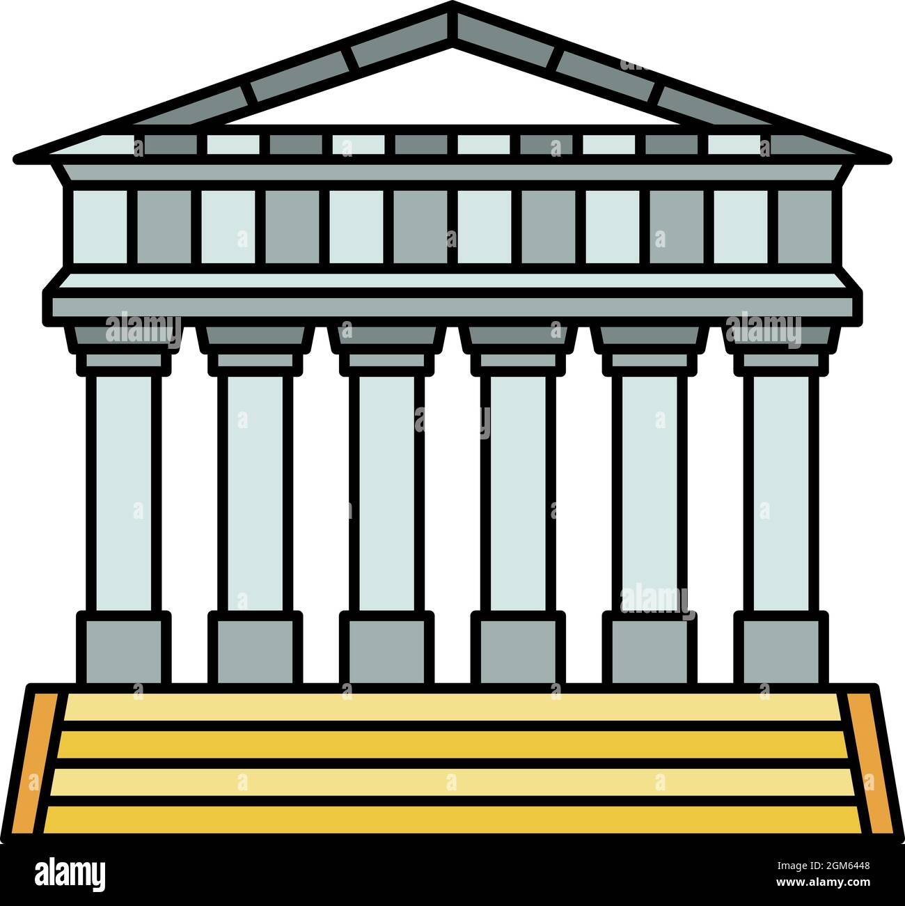 Italian temple icon. Outline italian temple vector icon color flat ...