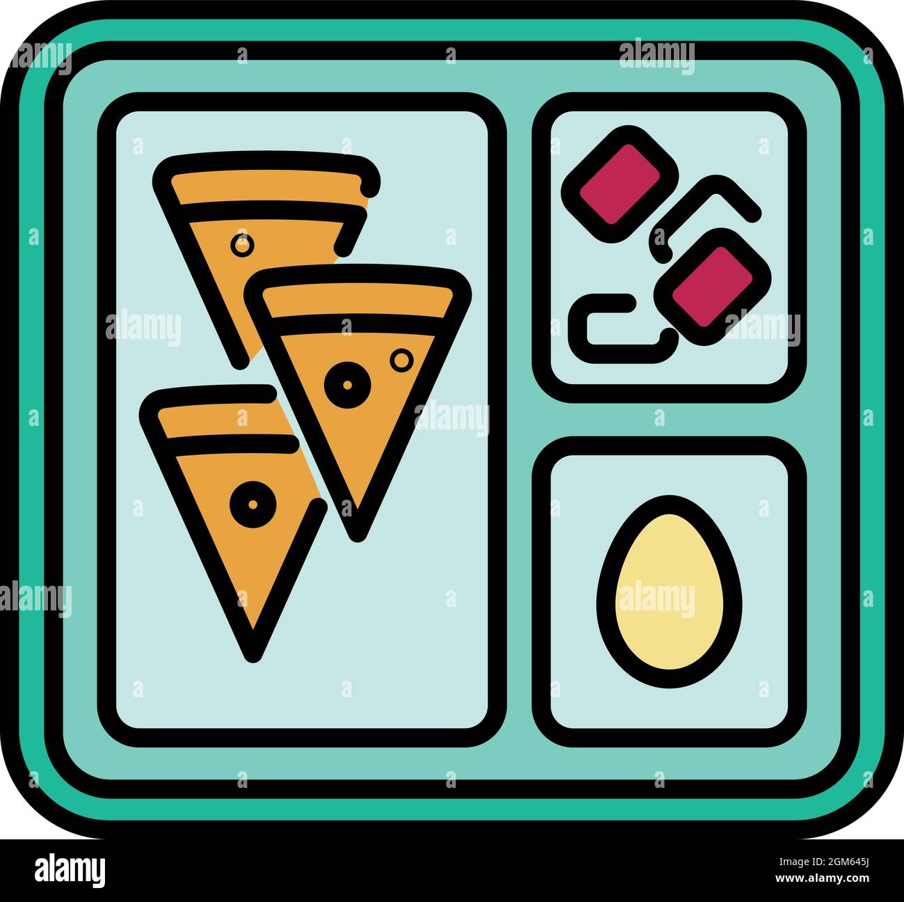 Lunch school tray icon. Outline lunch school tray vector icon color ...