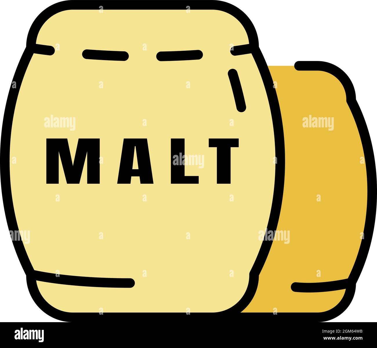 Whiskey malt icon. Outline whiskey malt vector icon color flat isolated ...