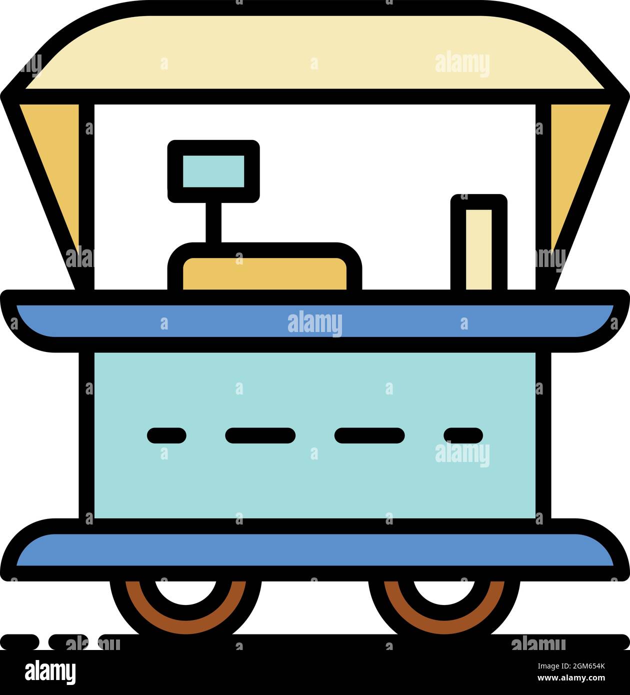 Fast food street cart icon. Outline fast food street cart vector icon ...