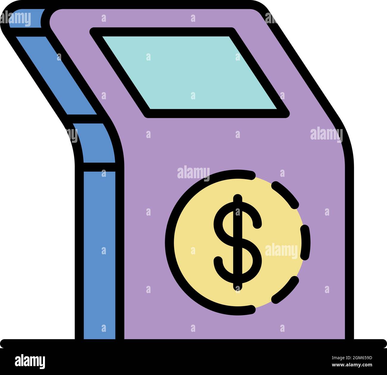 Payment kiosk stand icon. Outline payment kiosk stand vector icon color ...