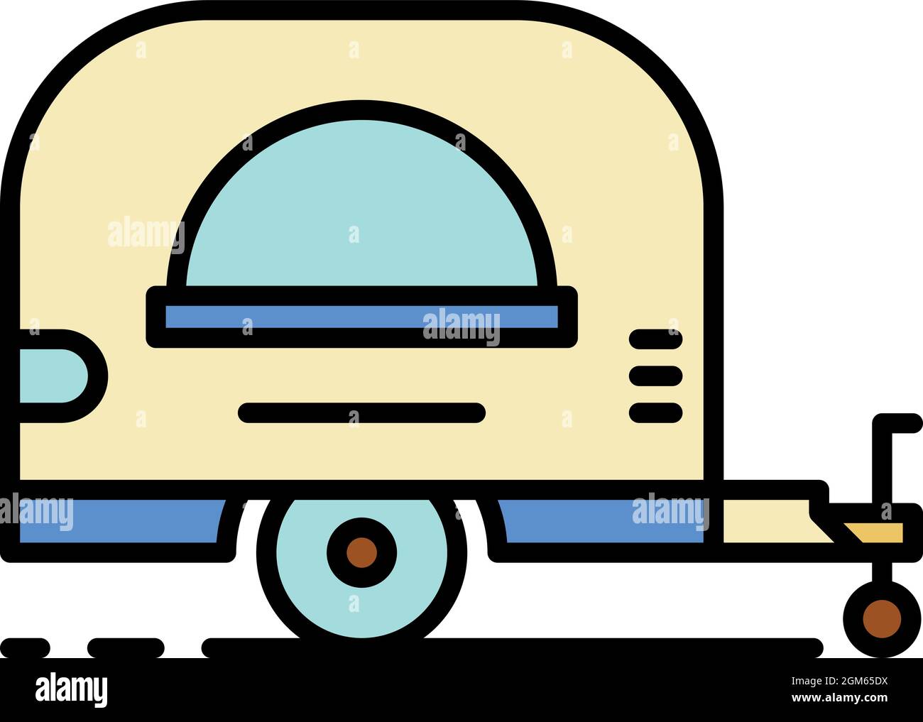 Food trailer shop icon. Outline food trailer shop vector icon color ...