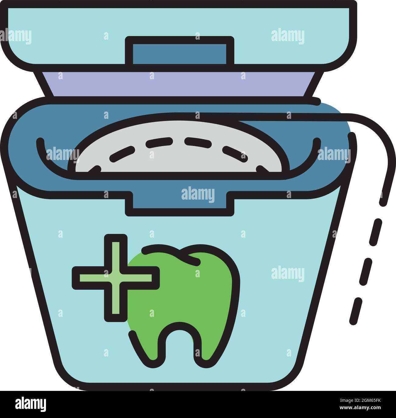 Floss box icon. Outline floss box vector icon color flat isolated on ...