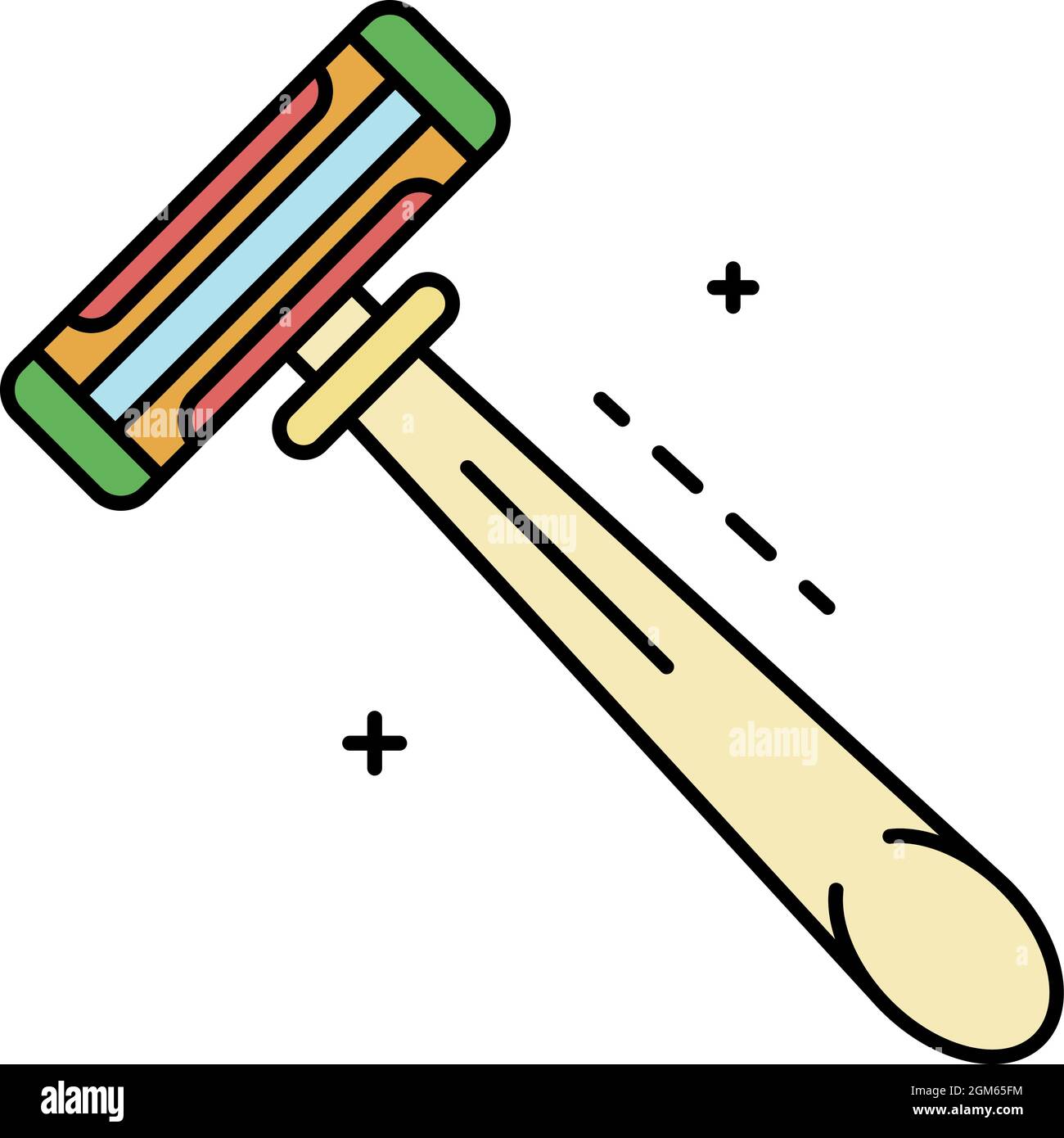 Blade shaver icon. Outline blade shaver vector icon color flat isolated ...