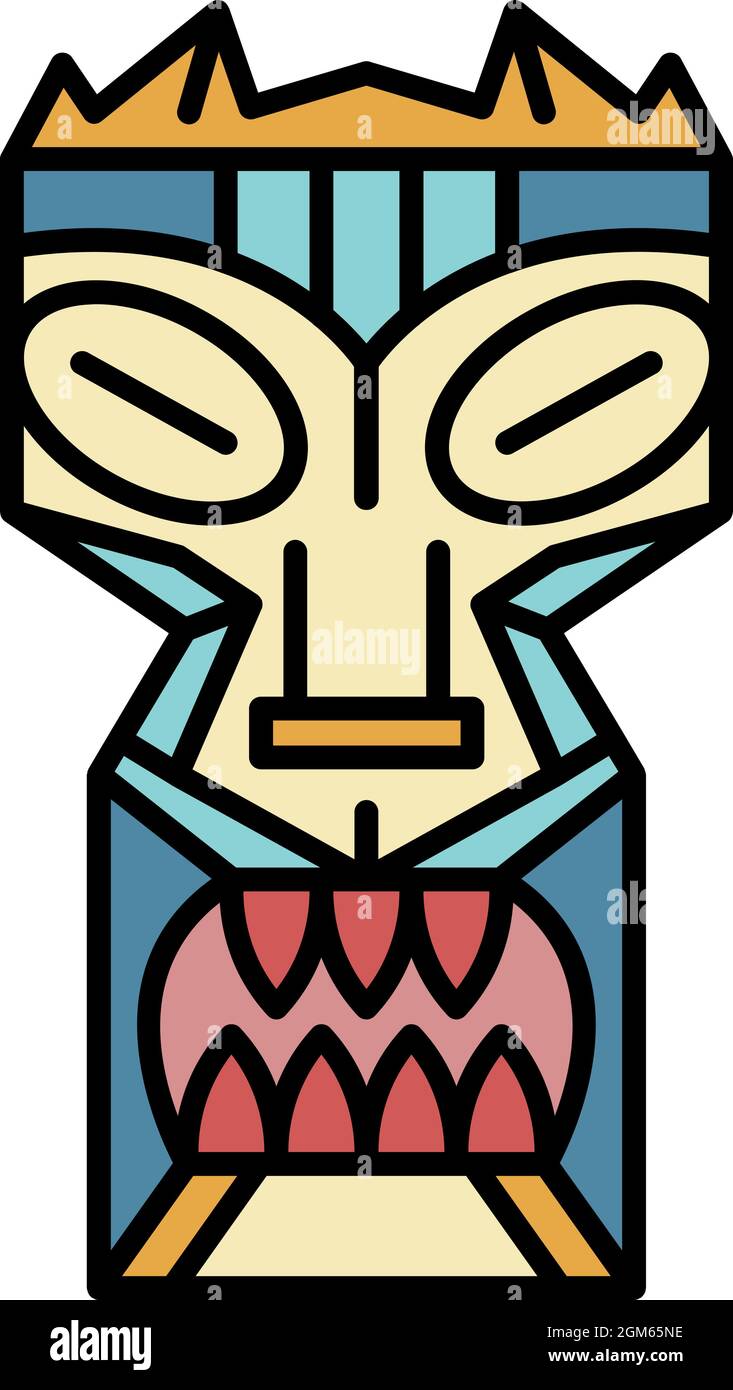 African idol icon. Outline african idol vector icon color flat isolated ...