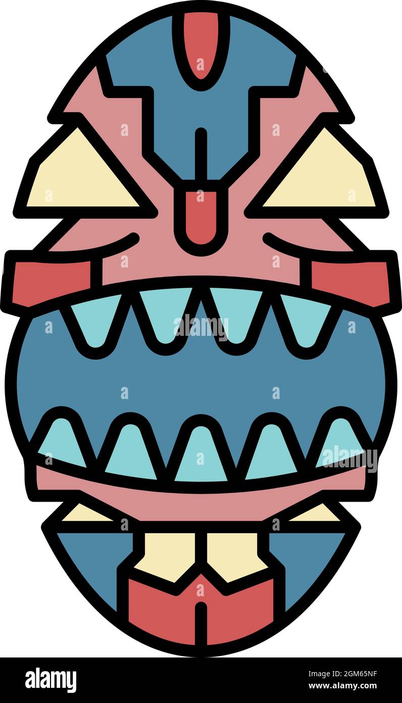 Ancient idol icon. Outline ancient idol vector icon color flat isolated ...
