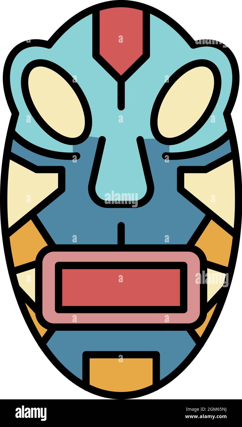 Maya idol icon. Outline maya idol vector icon color flat isolated on ...