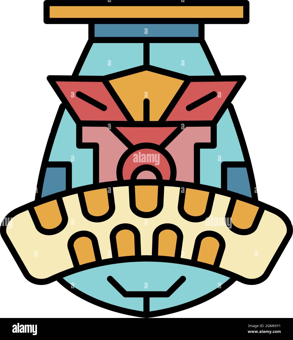Polynesian idol icon. Outline polynesian idol vector icon color flat ...