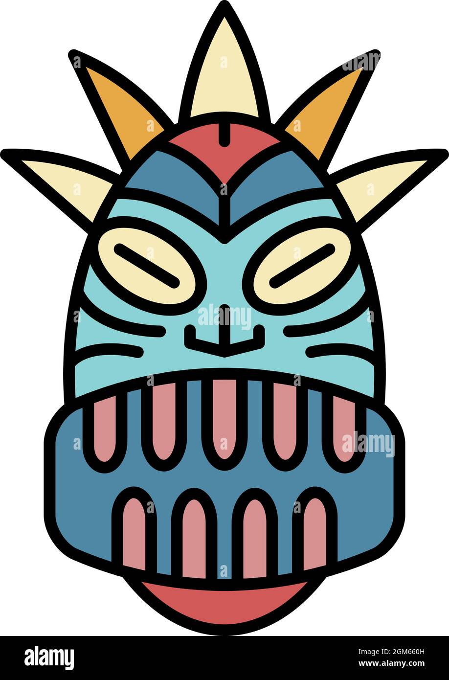 Tattoo idol icon. Outline tattoo idol vector icon color flat isolated ...