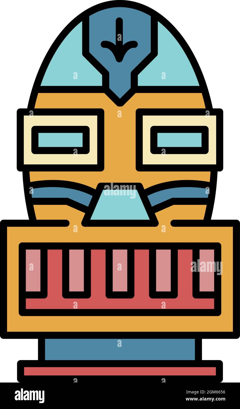 Island idol icon. Outline island idol vector icon color flat isolated ...