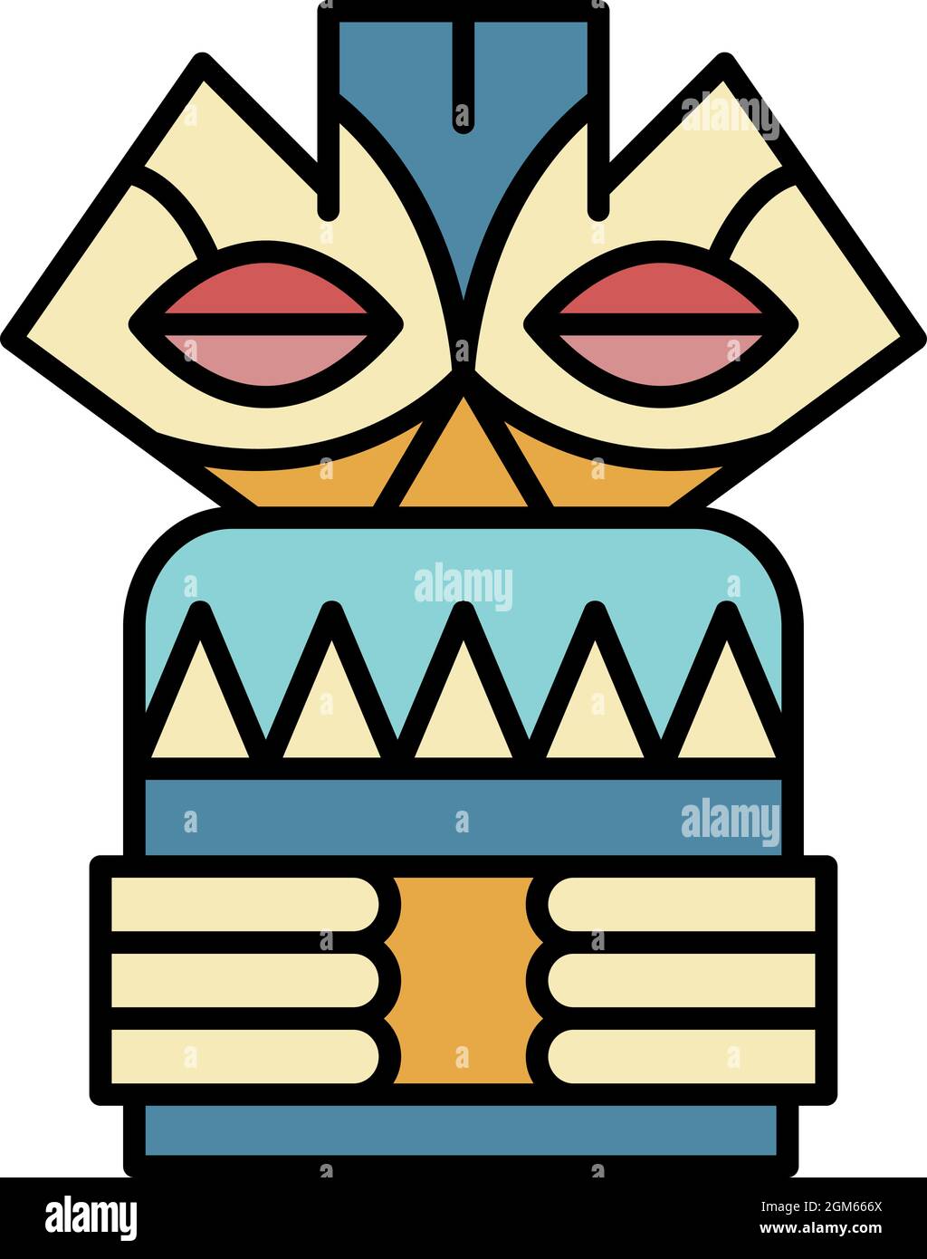 Wooden idol icon. Outline wooden idol vector icon color flat isolated ...