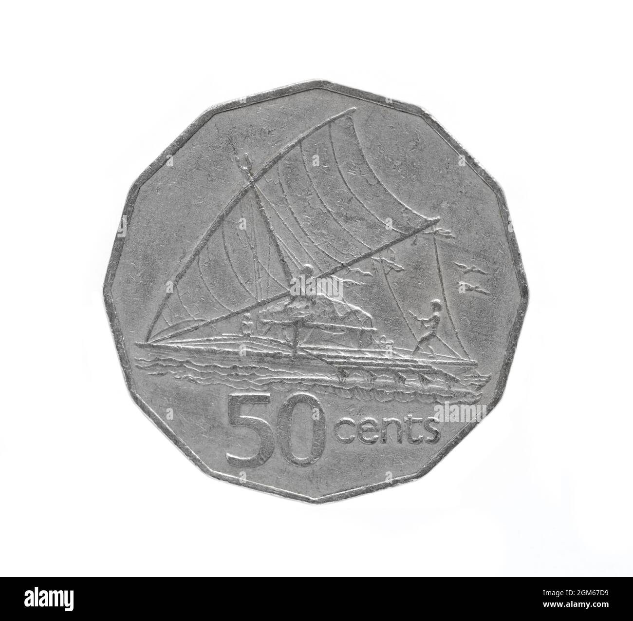 A Fijian fifty cent coin isolated on white Stock Photo - Alamy