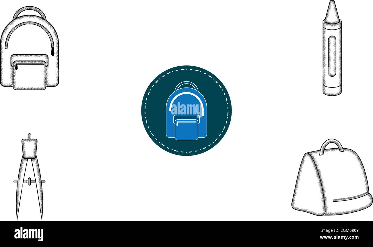 Set of different school supply icons Stock Vector Image & Art - Alamy