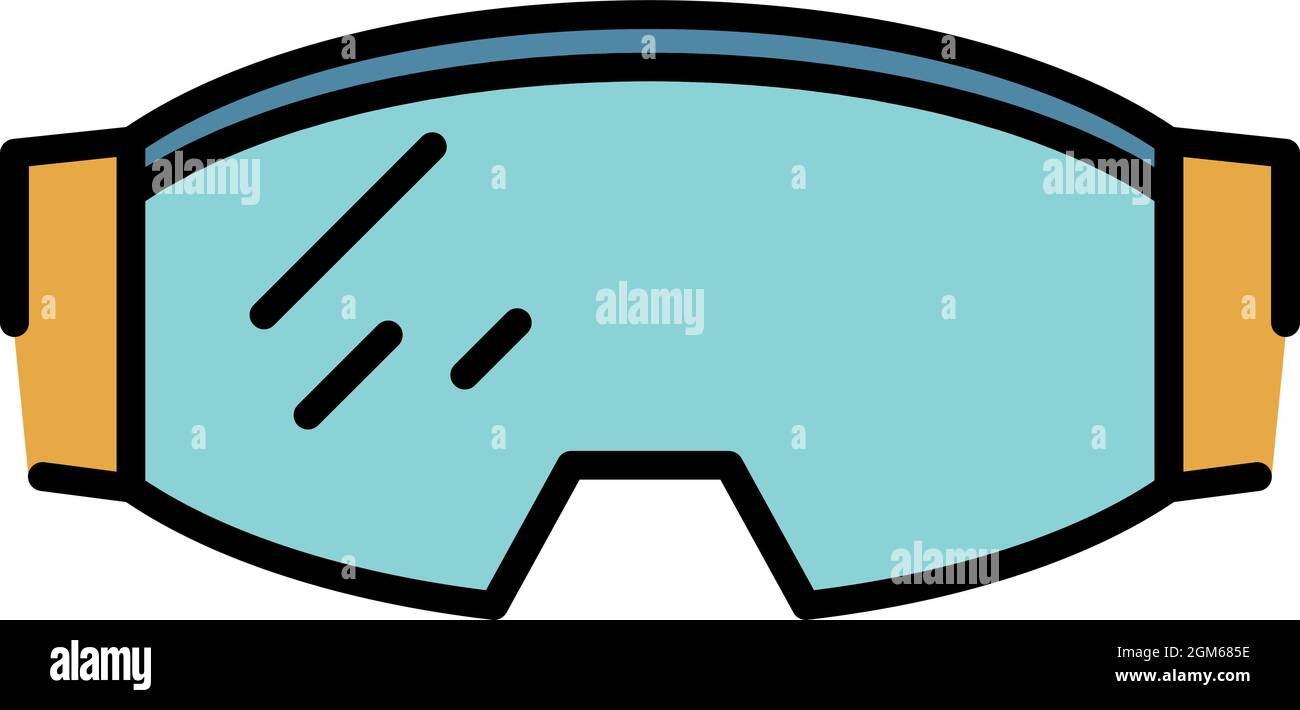 Ski goggles icon. Outline ski goggles vector icon color flat isolated ...