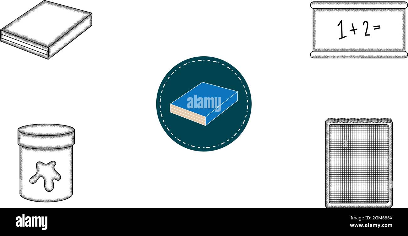 Set of different school supply icons Stock Vector Image & Art - Alamy